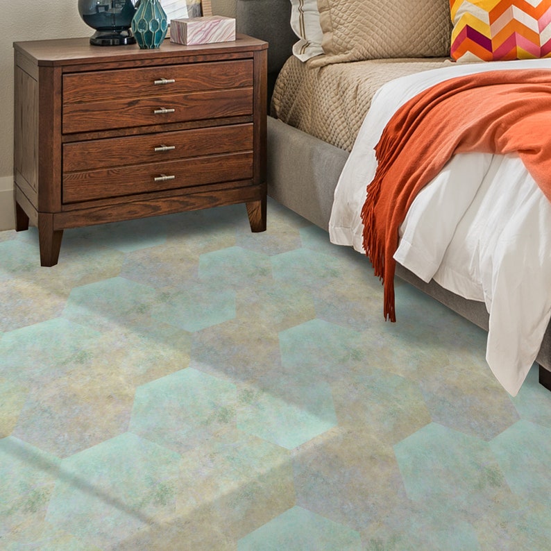 Floor Tile Sticker Peel and Stick Hexagonal Flooring Decal | Etsy