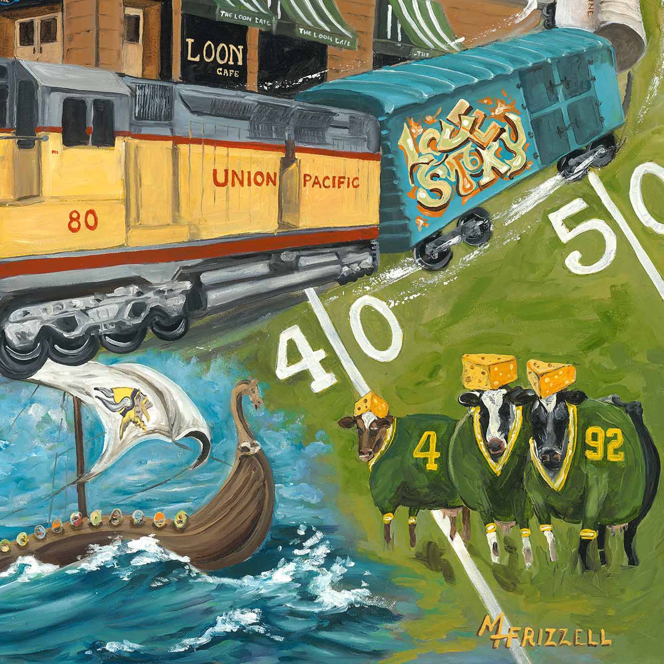 Flying Trains Colliding With Cartoon Ka-boom Giclee Wall Art - Etsy