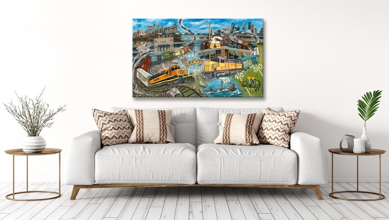 Flying Trains Colliding With Cartoon Ka-boom Giclee Wall Art - Etsy