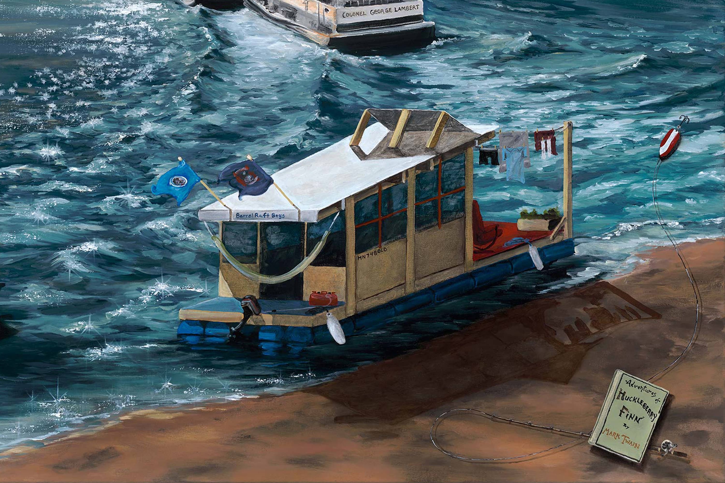 Model Of Huck Finn Raft