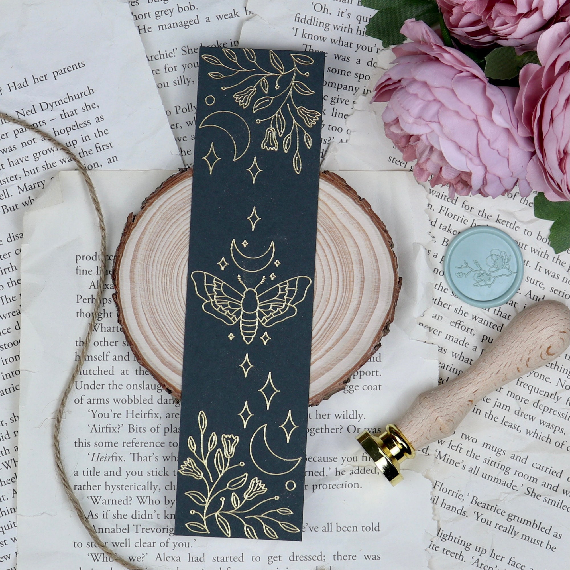 The Enchanted Moth Bookmark With Gold Foil - Etsy Australia