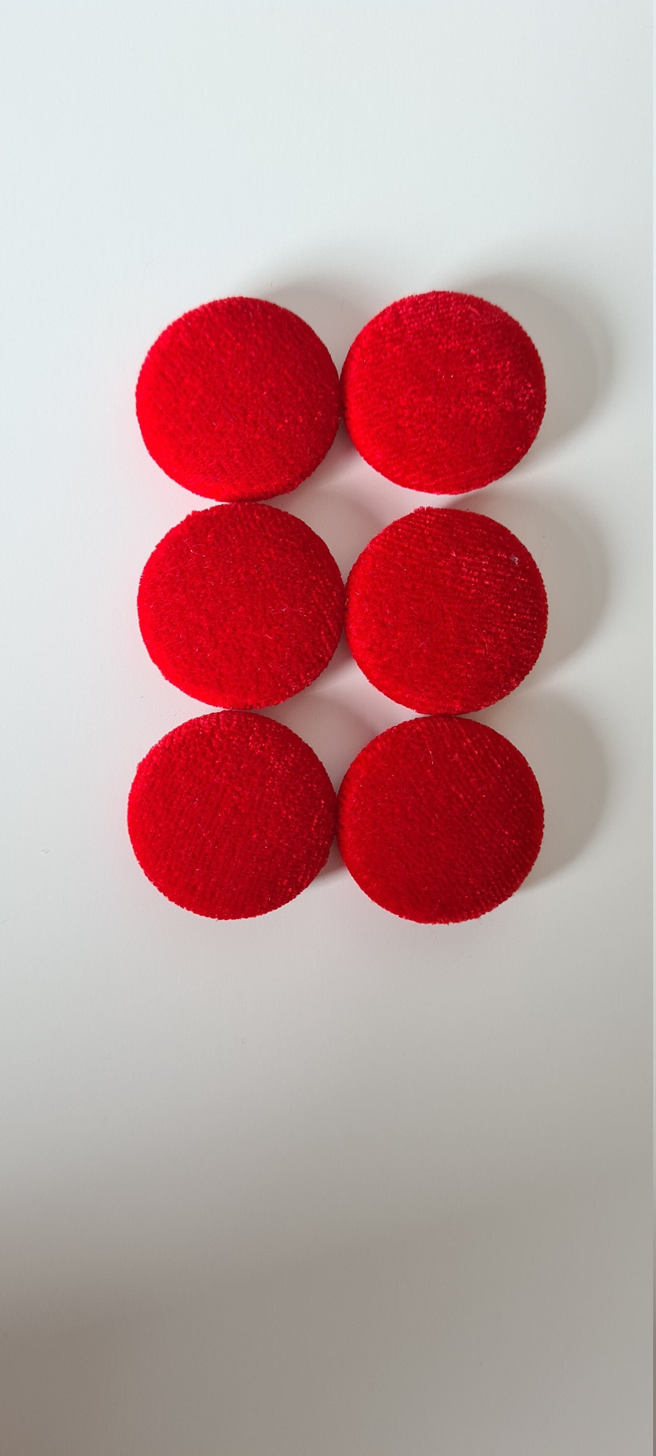 6 grandes botones rojos hechos a mano cubiertos | Etsy