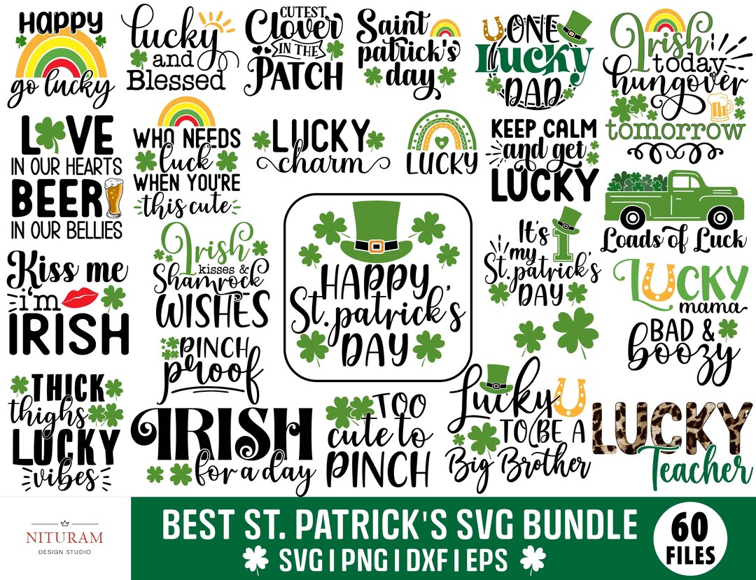Día de San Patricio SVG Bundle png Dxf Día de San Patricio, Trébol ...