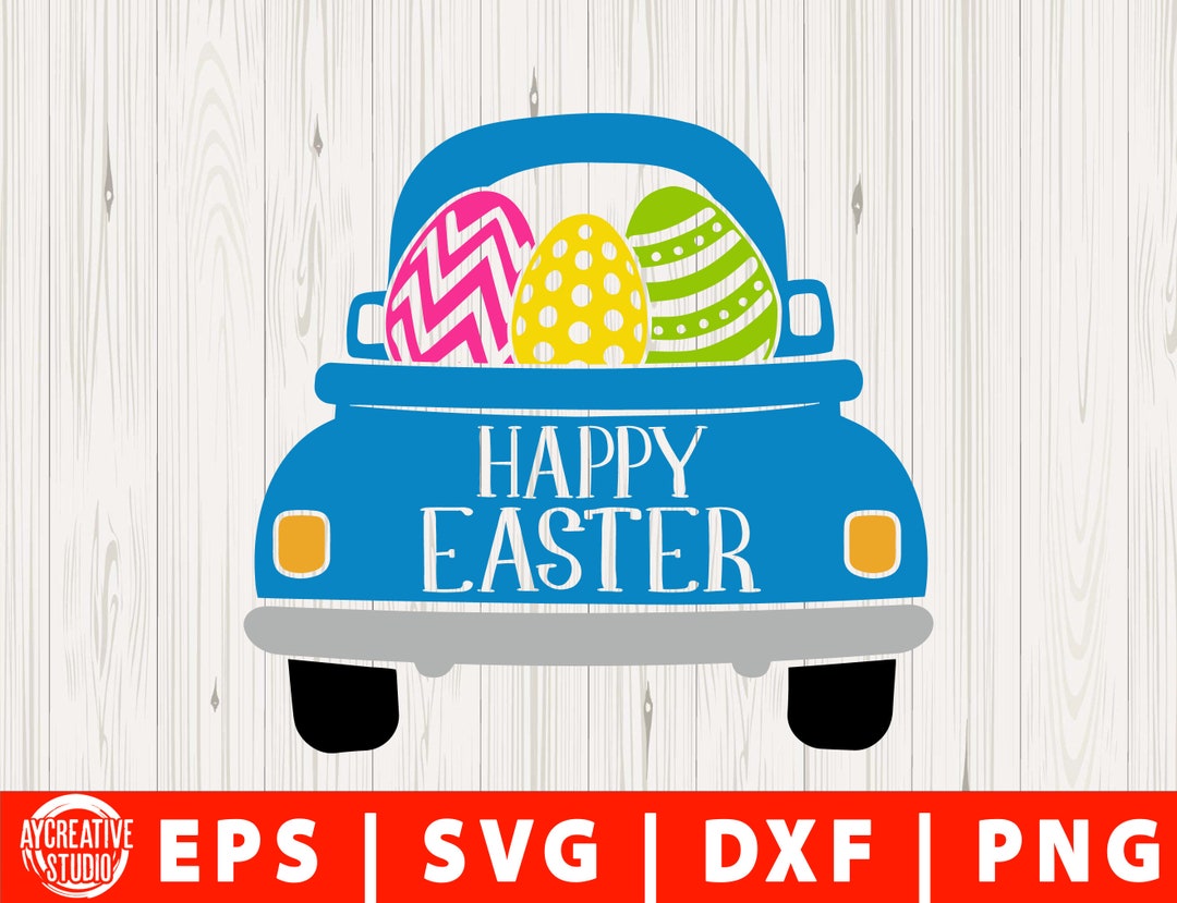 Happy Easter Truck Svg Png Dxf Easter Svg Peeps Svg Easter - Etsy