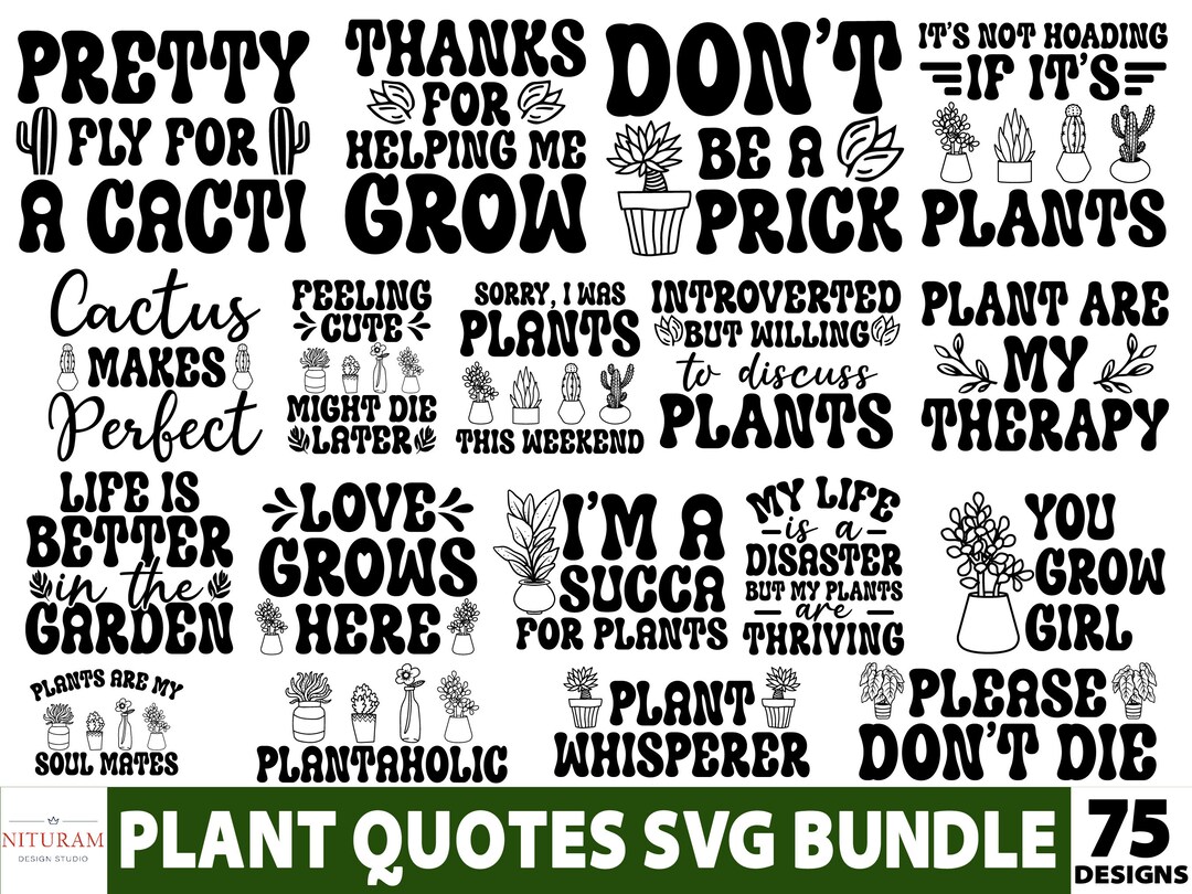 Plant Svg Bundle, Plant Lover Svg, Garden Svg Bundle, Plant Quote Svg ...