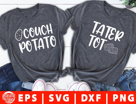 Couch Potato Tater Tot Set of 2 Svg Png Dxf Son Daughter Svg - Etsy