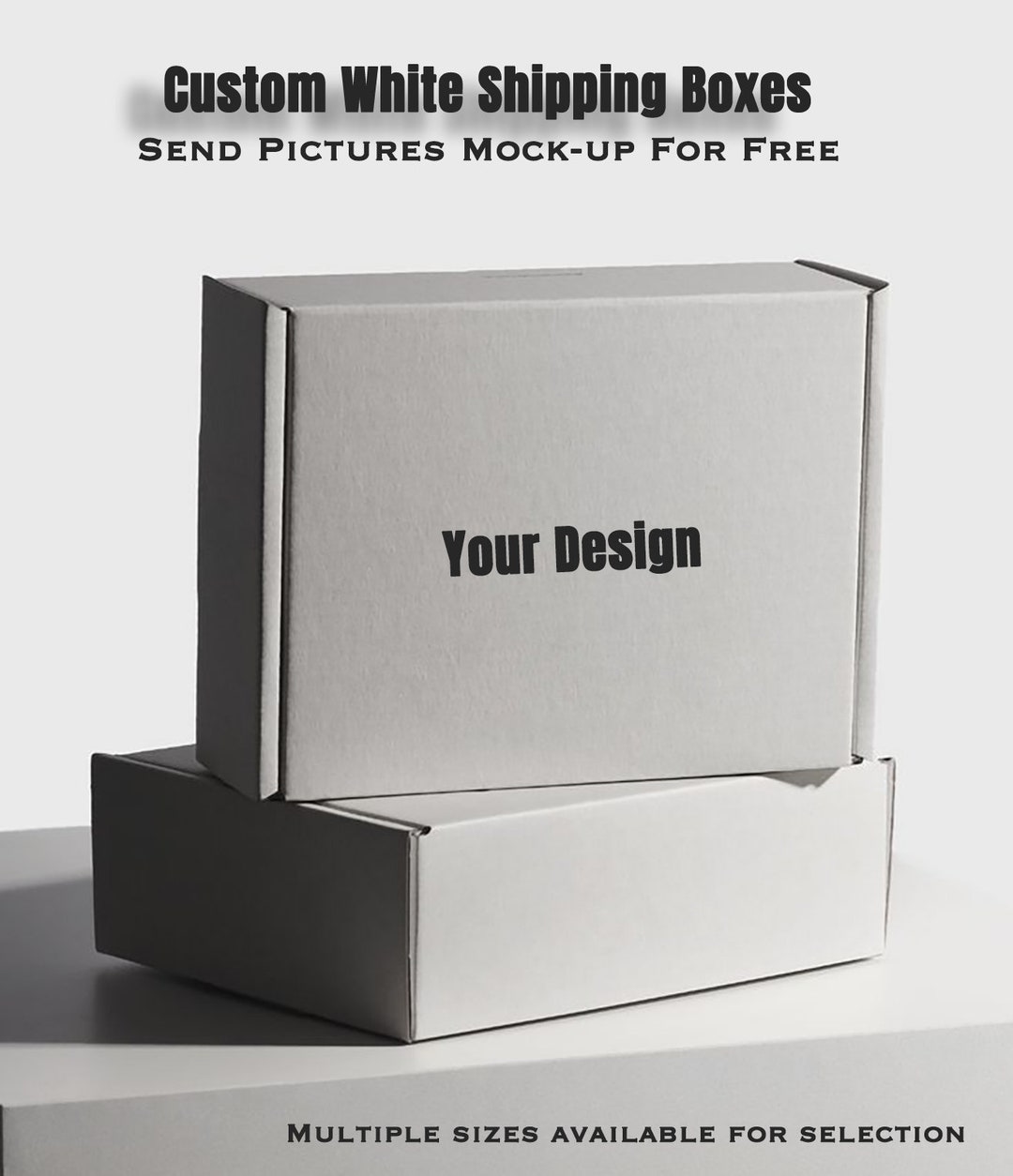 Personalized 5pcs White Mailer Cardboard Shipping Boxes, Custom Mailer ...