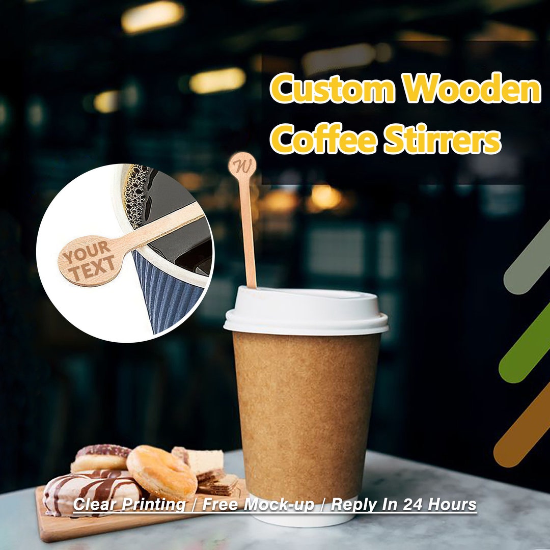 Personalized Wooden Drink Stirrers, Custom Wood Coffee Stir Sticks With ...