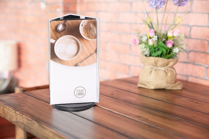 Custom 3-sided Sign Holder With Revolving Base,3 Grid Rotating Poster ...