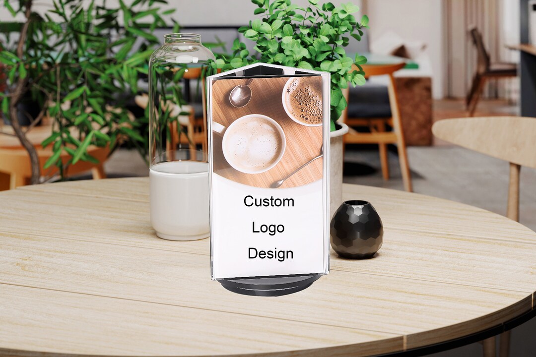 Custom 3-sided Sign Holder With Revolving Base,3 Grid Rotating Poster ...