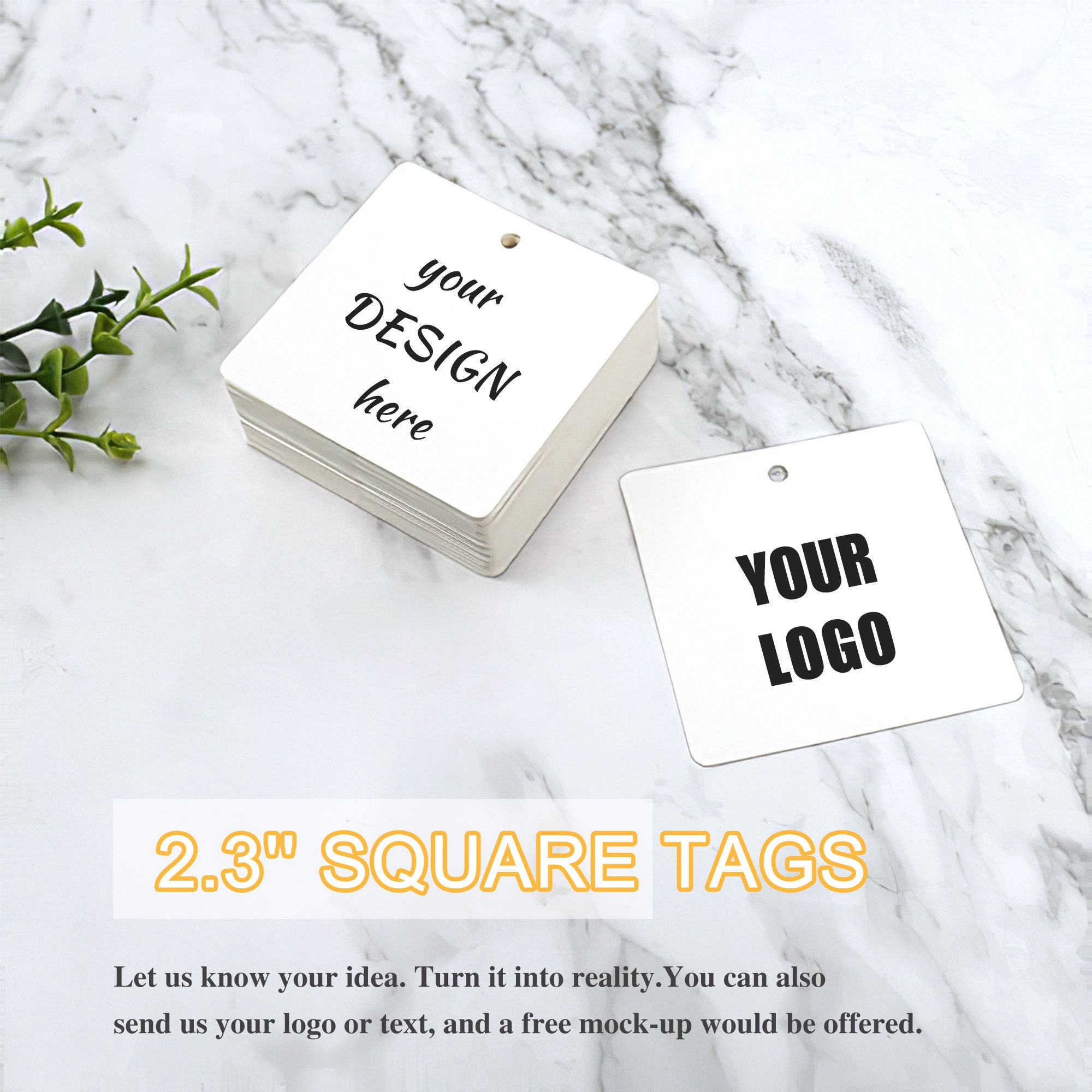 2.3 Custom Square Hang Tags thickness 300 GSM, Square Tags With Rounded ...