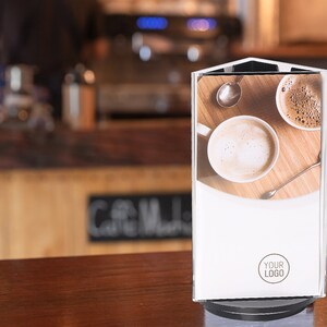 Custom 3-sided Sign Holder With Revolving Base,3 Grid Rotating Poster ...