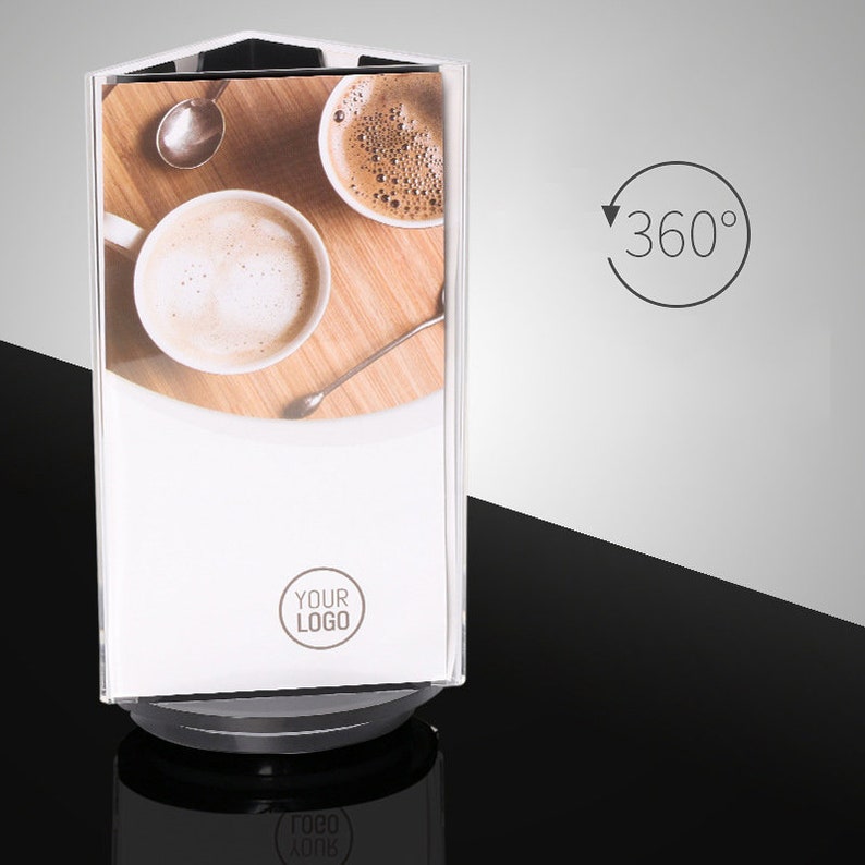 Custom 3-sided Sign Holder With Revolving Base,3 Grid Rotating Poster ...