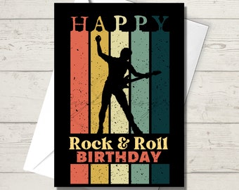 Rock ‘n’ Roll Birthday Card - Etsy