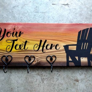 Custom Welcome Sign and Key Hook Board Muskoka Chair Cottage Lake Theme ...