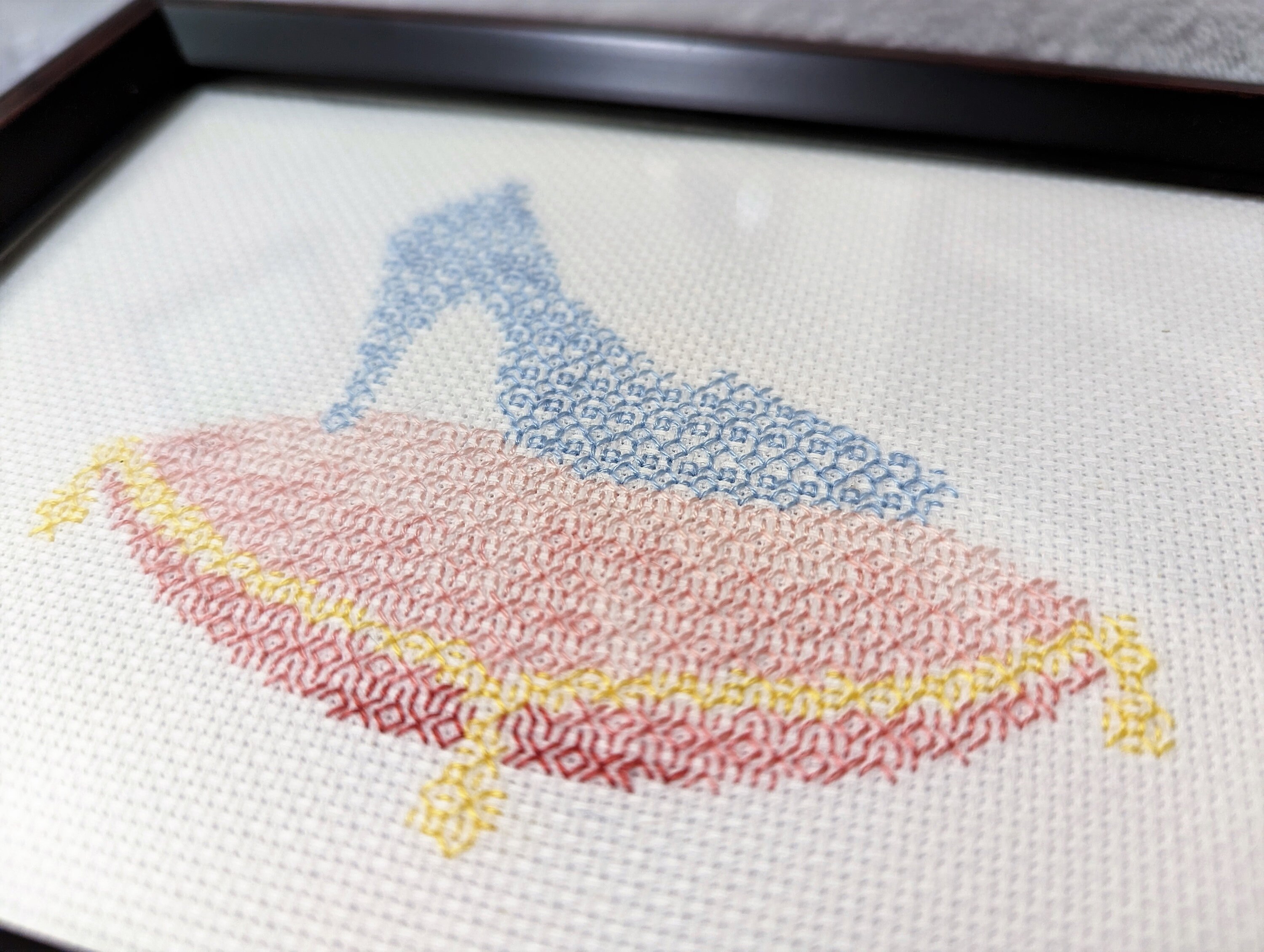 Cinderella Princess Glass Slipper Cushion | Blackwork Cross Stitch ...