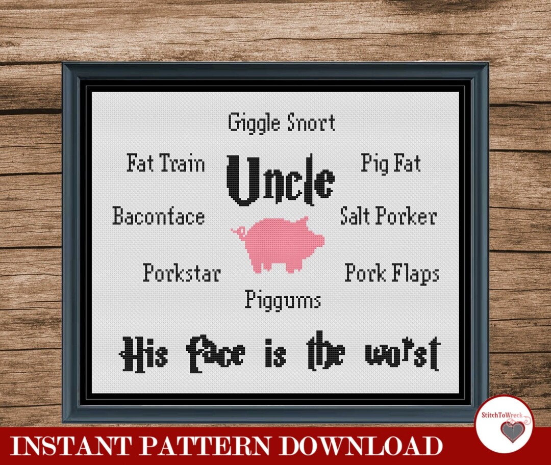 Wizard People Uncle Vernon Nicknames Cross-stitch Pattern (digital PDF ...