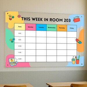 Custom Acrylic Weekly Schedule Board for Kids, Personalized Dry Erase ...