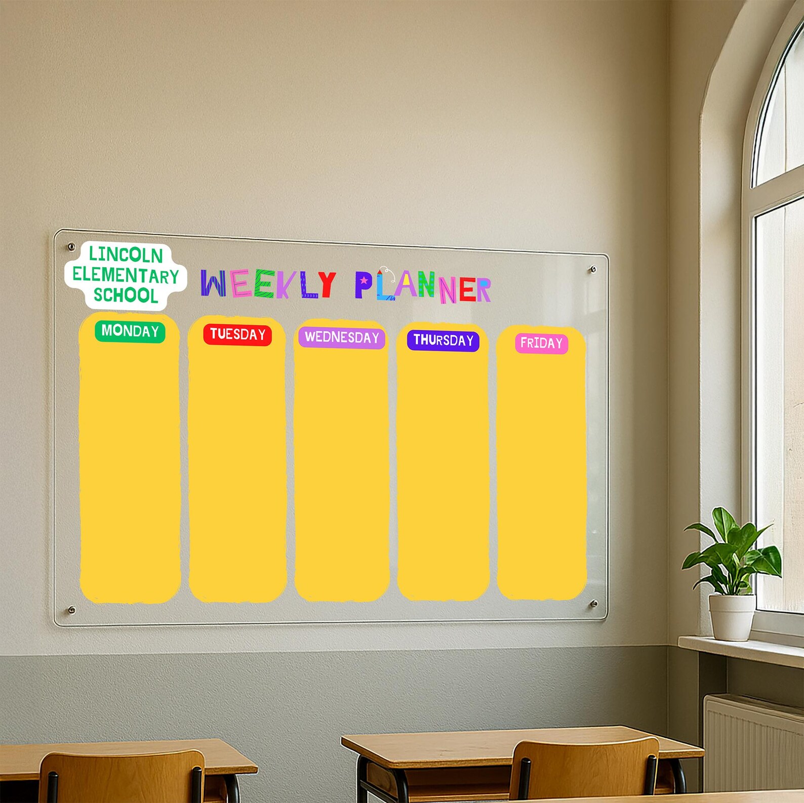 Custom Acrylic Weekly Schedule Board for Kids, Personalized Dry Erase ...