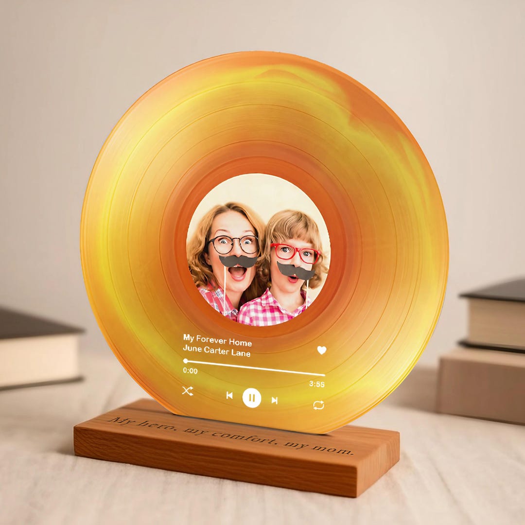 Colorful Personalized Vinyl Record for Mom – Photo + Song Acrylic ...