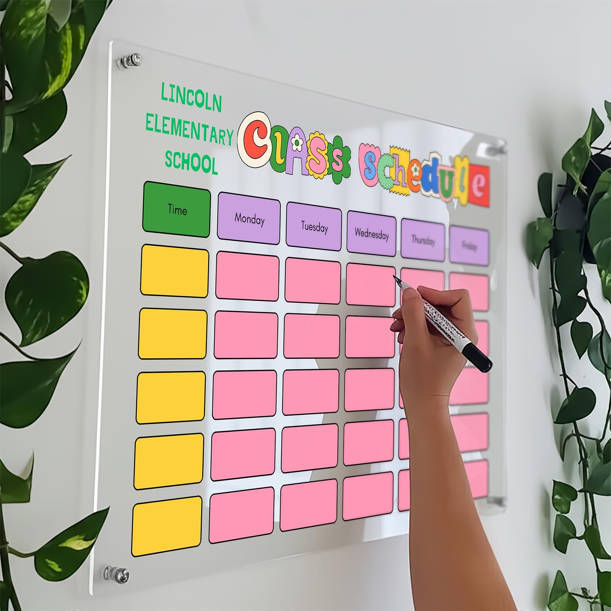 Custom Acrylic Weekly Schedule Board for Kids, Personalized Dry Erase ...