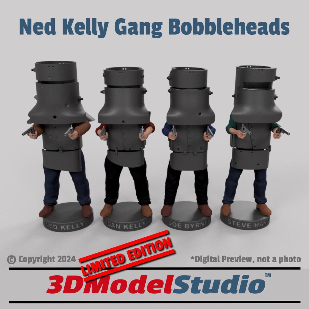 Ned Bobblehead Gang - Ned Kelly Gang Armour - "bail Up!" Bushranger ...