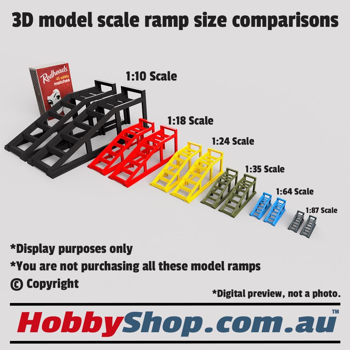 1:24 Scale 3D Model LOW PROFILE Car Ramps (pair) Garage Diorama - Etsy
