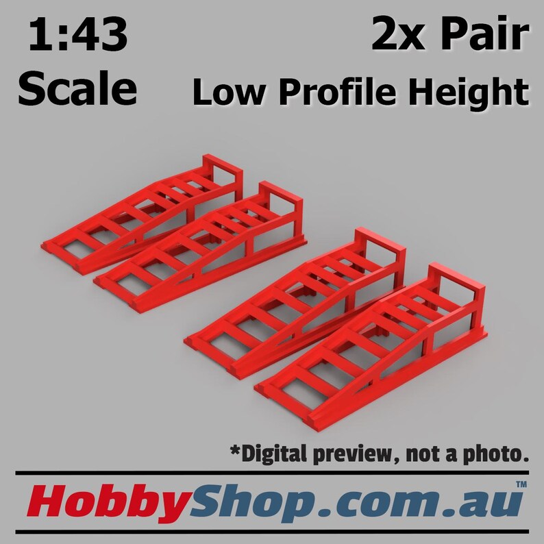 1:43 Scale 3D Model LOW PROFILE Car Ramps (2x Pair) Garage Diorama - Etsy