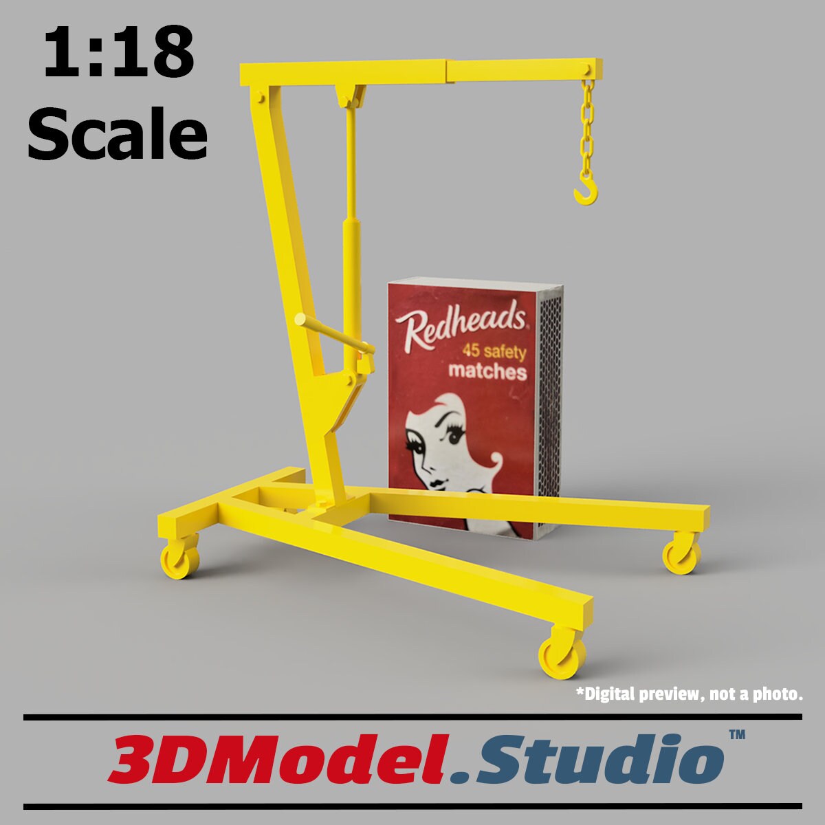 1:18 Scale 3D Model Vehicle Engine Hoist [2 Ton] Garage Diorama - Etsy