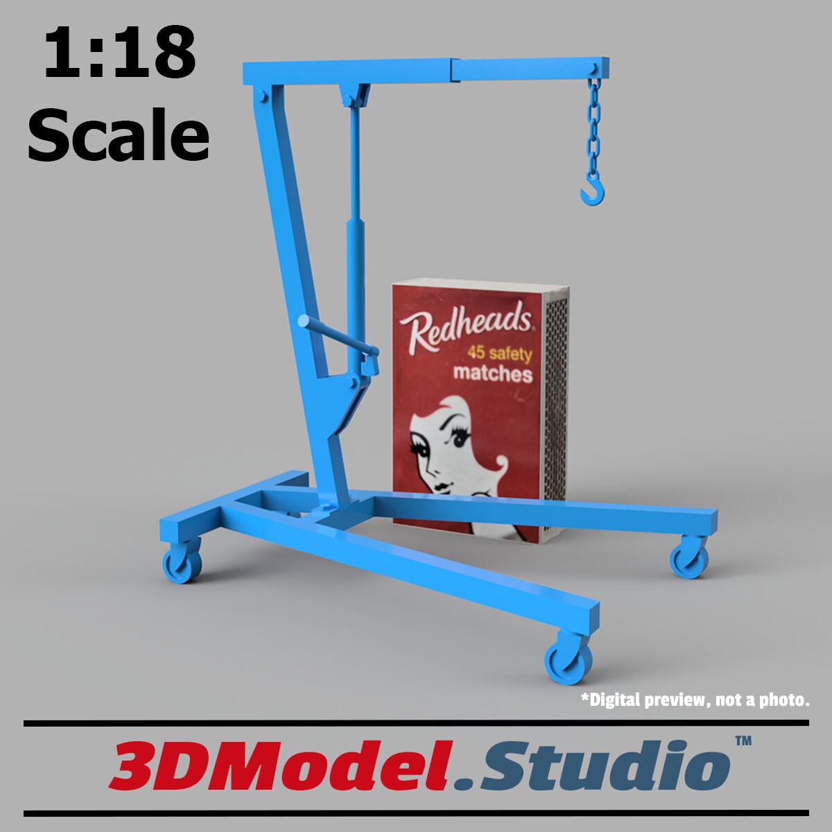 1:18 Scale 3D Model Vehicle Engine Hoist [2 Ton] Garage Diorama - Etsy