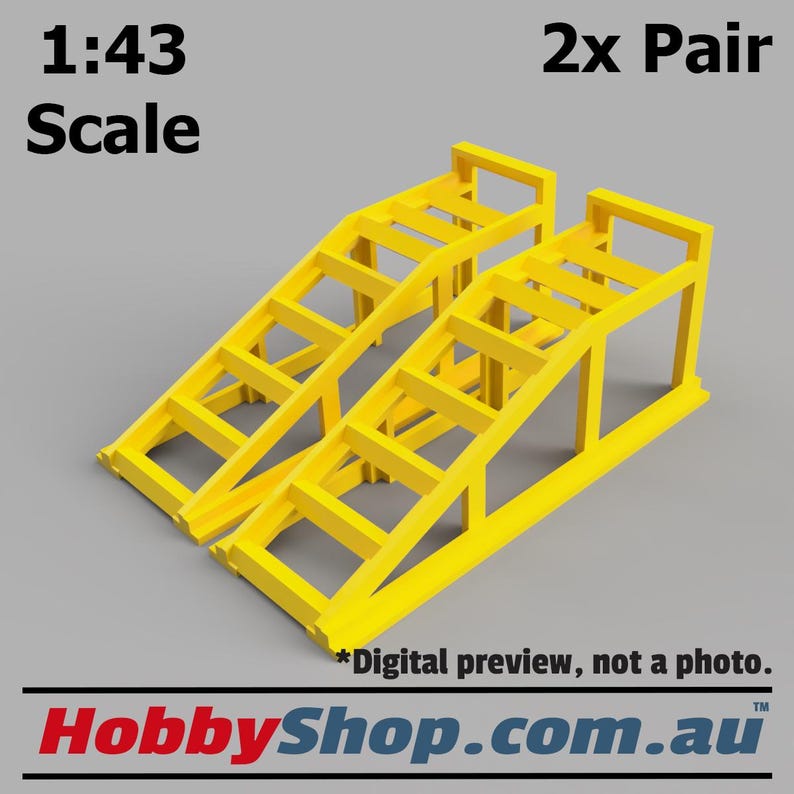 1:43 Scale 3D Model Car Ramps 2x Pair Garage Diorama - Etsy
