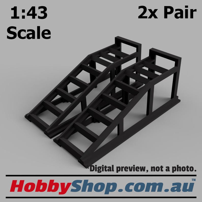 1:43 Scale 3D Model Car Ramps (2x Pair) Garage Diorama - Etsy