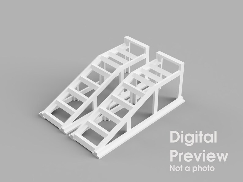 1:10 Scale 3D Model Vehicle Car Ramps (pair) Garage Diorama - Etsy