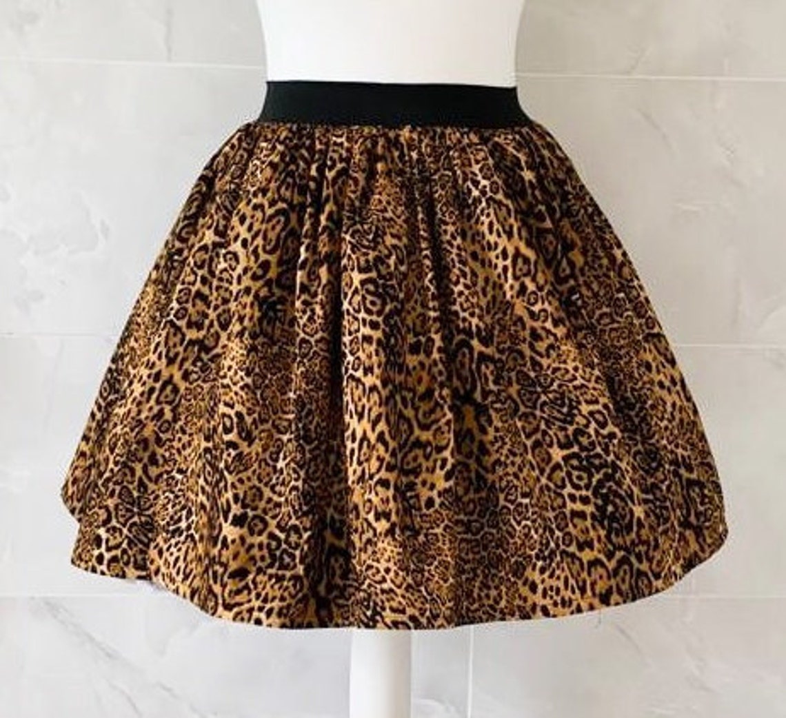Leopard Skirt, Womans Leopard Skirt, Womans Skirt, Gathered Skirt ...