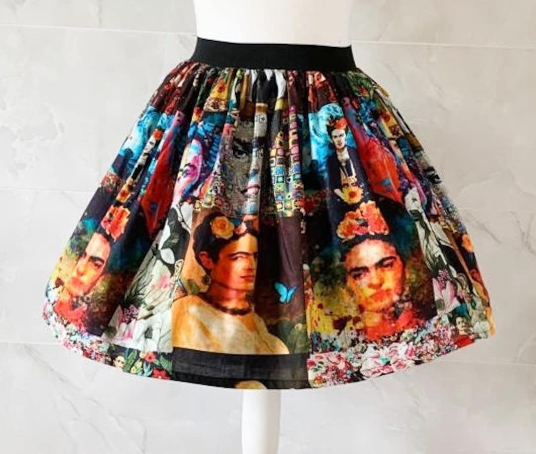 Frida Kahlo Skirt, Frida Kahlo Clothing, Frida Kahlo Print, Womans ...
