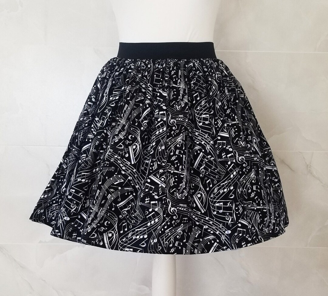 Music Skirt, Woman's Skirt, Music Notes, Music Notes Skirt, Music Gift ...