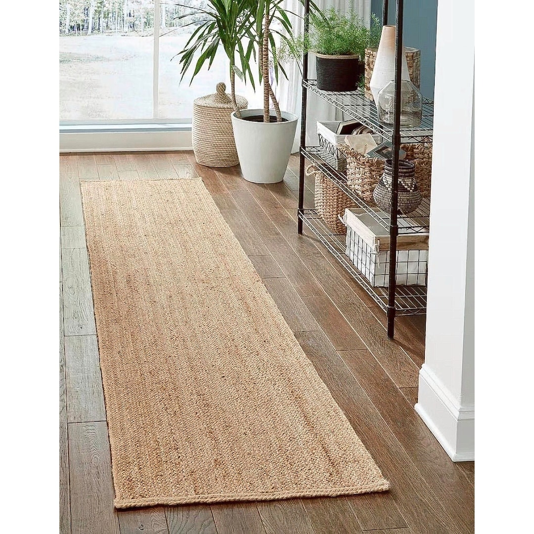 Jute Runner Rug Natural Jute Runner Rug, Indian Handwoven Jute Rug ...