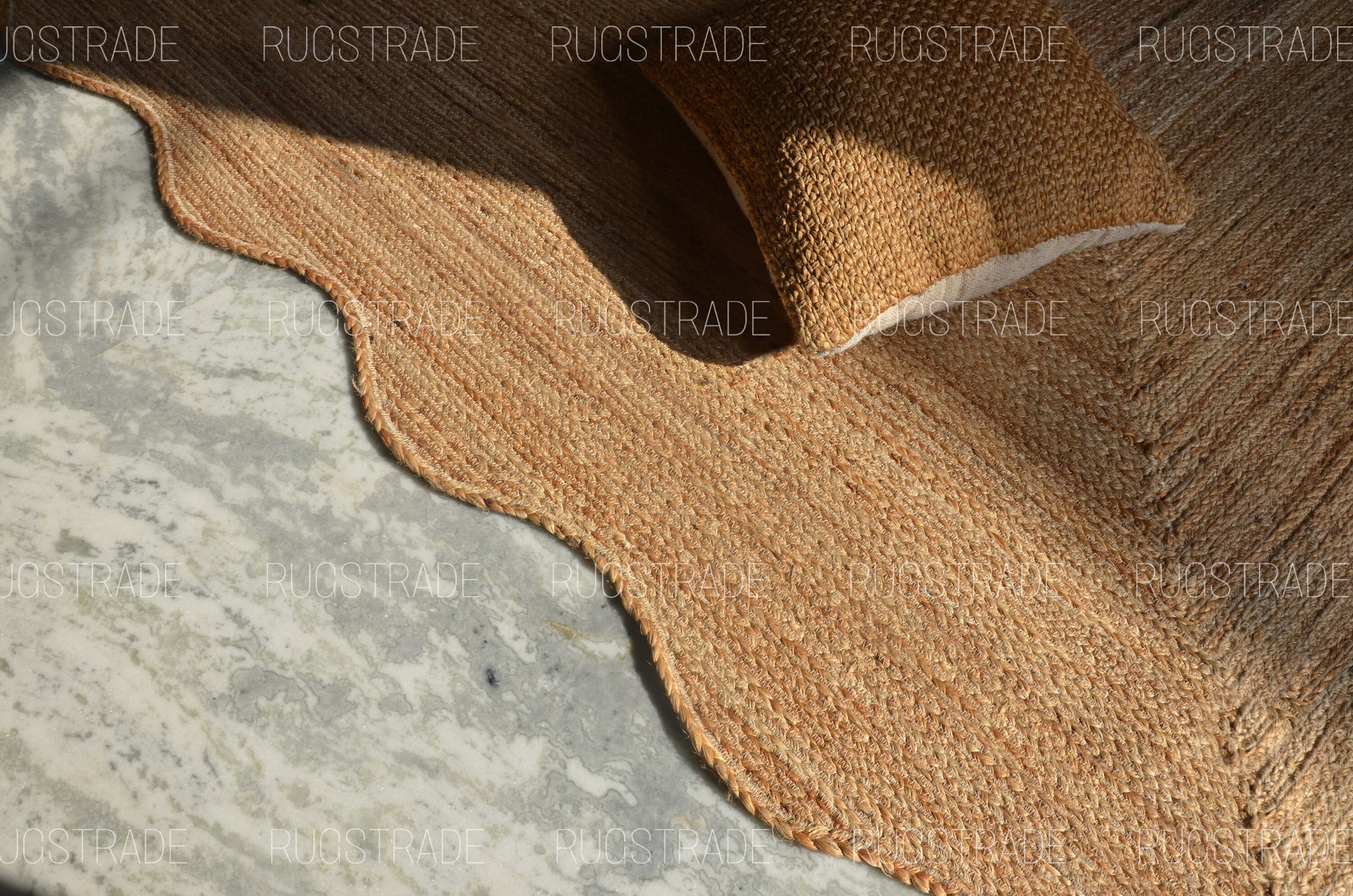 Natural Jute Rug Wavy Edge Rug Scalloped Jute Rug Bohemian - Etsy Australia