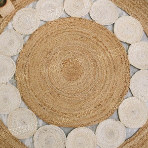 Round Rug - Round Jute Rug, Bohemian Round Rug, Natural Jute Rug ...