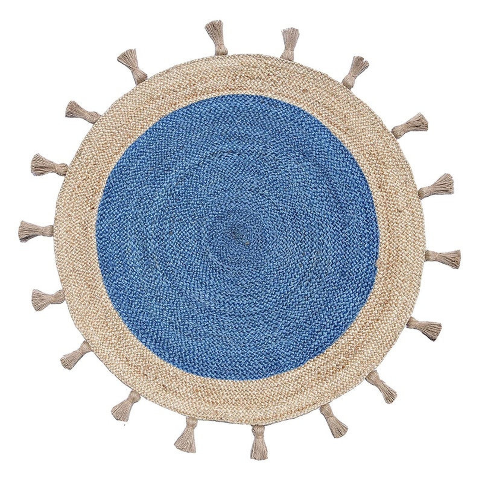 Natural Handwoven Round Jute Rug Round Boho Rug Large Round - Etsy