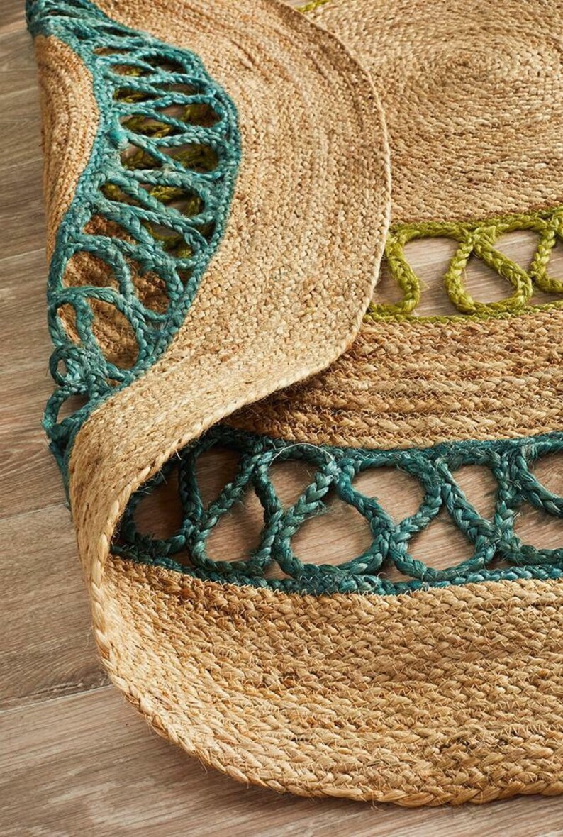 Natural Handwoven Jute Rug Round Round Boho Rug Large Round - Etsy