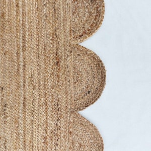 Runner Rug Scalloped Runner Rug Jute Runner Rug Bohemian - Etsy