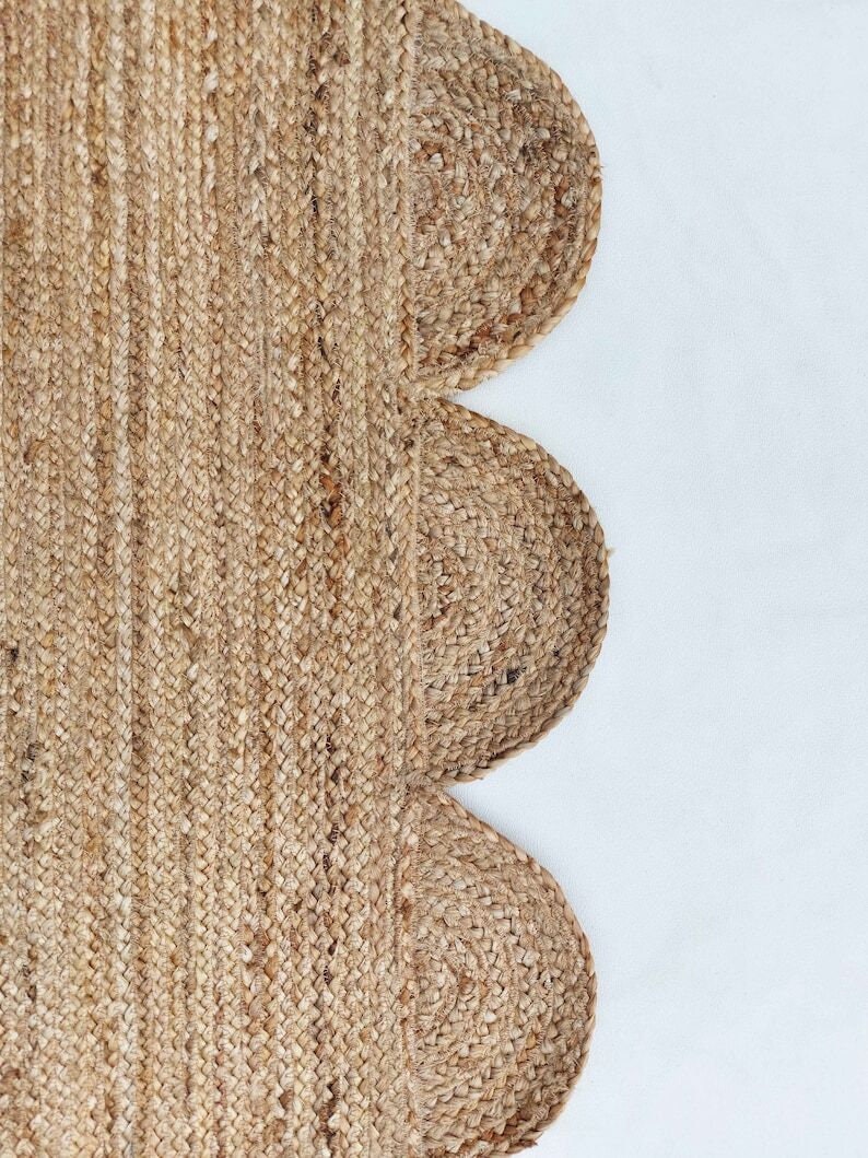 Runner Rug Scalloped Runner Rug Jute Runner Rug Bohemian - Etsy