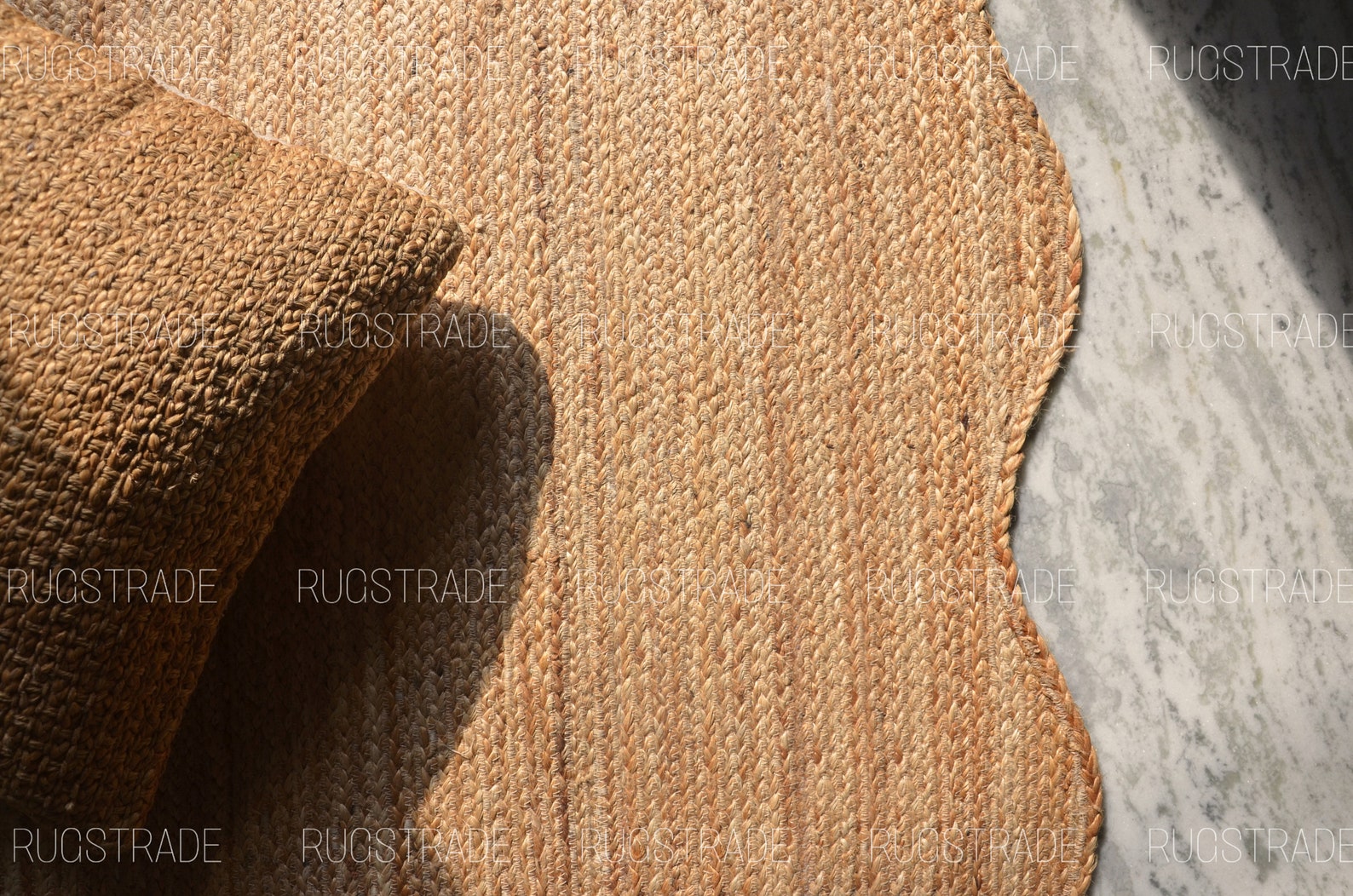 Natural Jute Rug Wavy Edge Rug Scalloped Jute Rug Bohemian - Etsy Australia