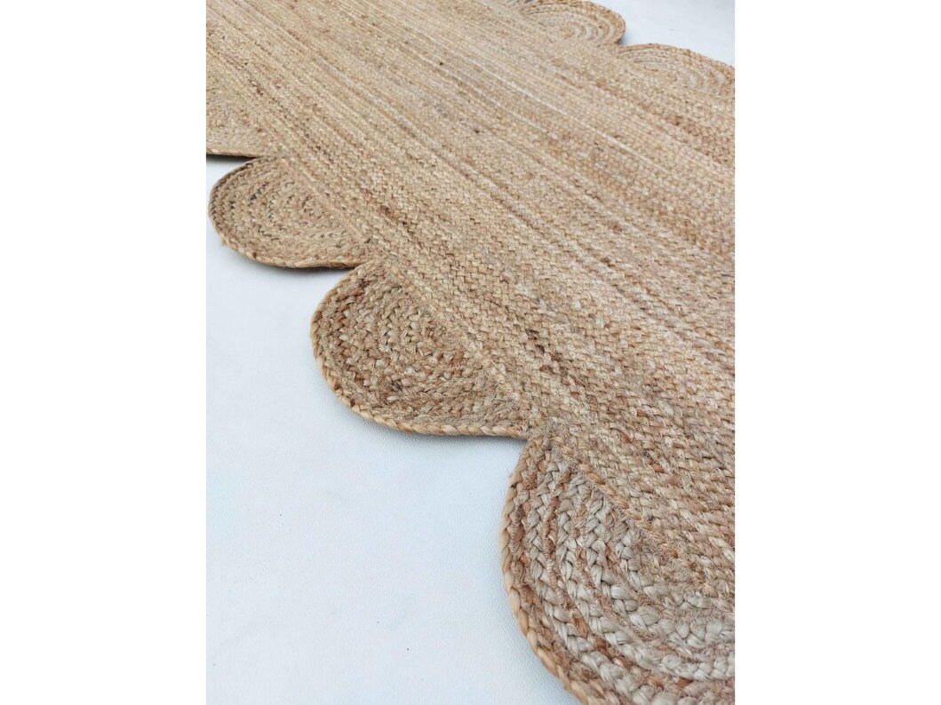 Runner Rug Scalloped Runner Rug Jute Runner Rug Bohemian - Etsy