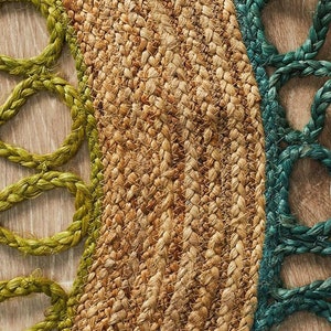 Natural Handwoven Jute Rug Round, Round Boho Rug, Large Round Rug ...
