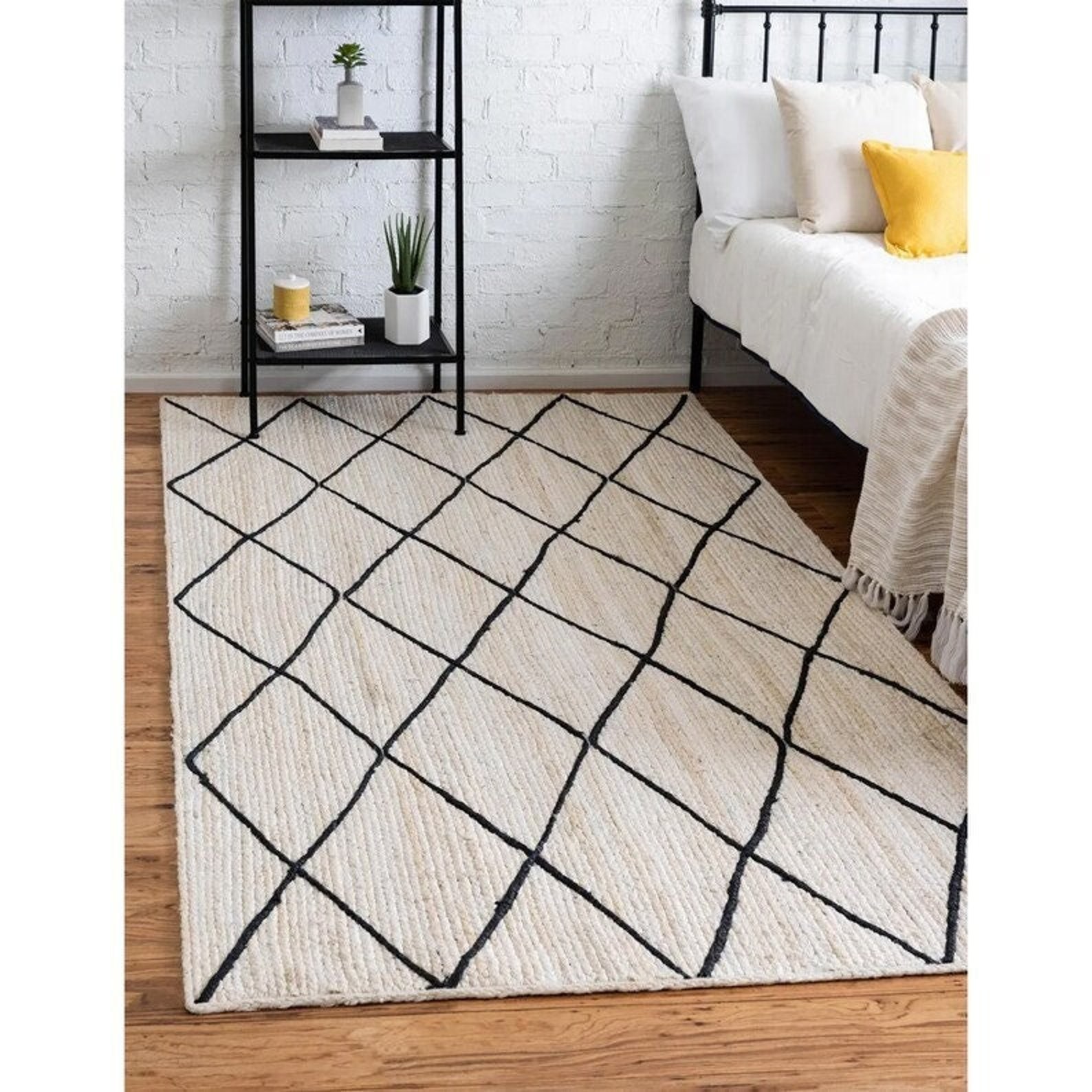 White Jute Rug Natural Jute Rug Handwoven Jute Area Rug - Etsy