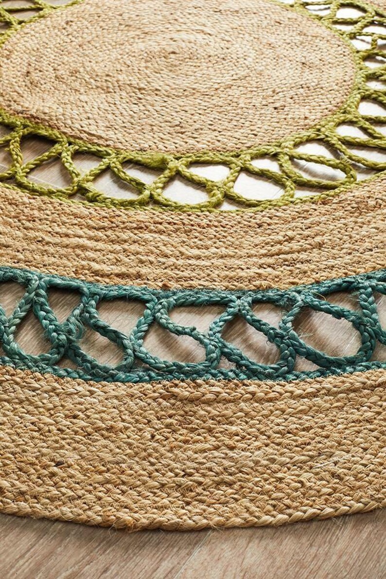 Natural Handwoven Jute Rug Round Round Boho Rug Large Round - Etsy