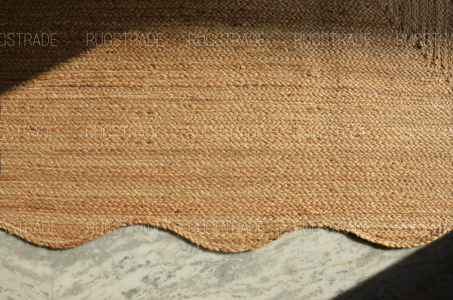 Natural Jute Rug Wavy Edge Rug Scalloped Jute Rug Bohemian - Etsy Australia