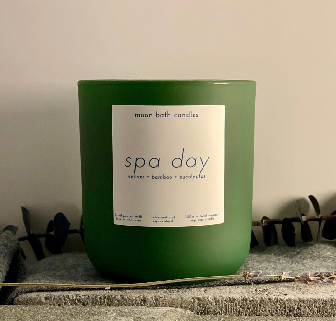 Vetiver, Bamboo, and Eucalyptus Spa Day Candle - Luxury Coconut Soy Wax ...